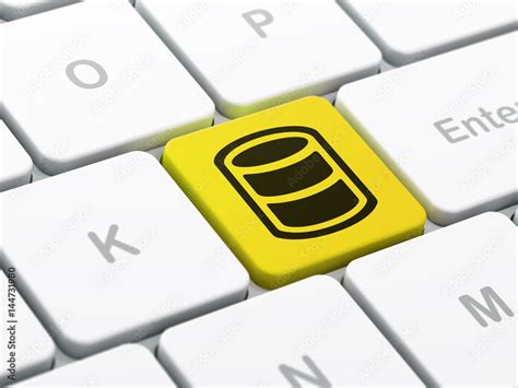 programming concept database on computer keyboard background stock