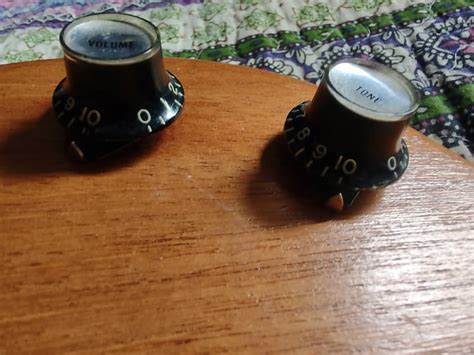 1964 Gibson Sg Reflector Volume And Tone Knob Black And Silver Reverb