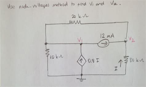 Solved Use Node Voltages Method To Find V1 And V2 Chegg