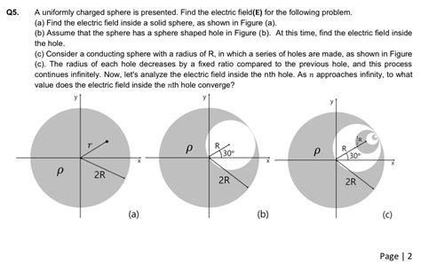 Q5 A Uniformly Charged Sphere Is Presented Find The Electric Field E F