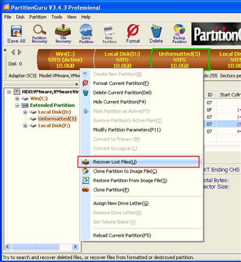 Recover Partitions Using Partitionguru