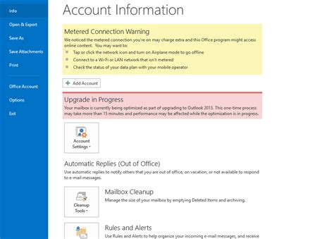 Outlook Giving Metered Connection Warning Microsoft Community