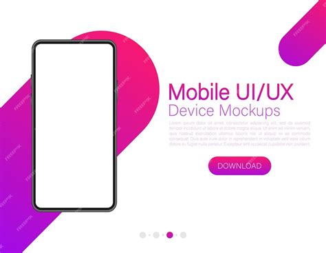 인포 그래픽 또는 프리젠 테이션 Ui 디자인 인터페이스 핸드폰 용 스마트 폰 모형 템플릿 프리미엄 벡터