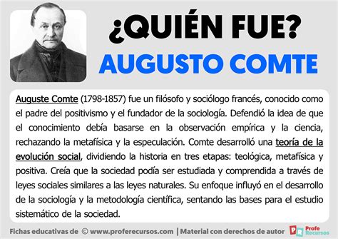 Auguste Comte Biografia Y Aportaciones