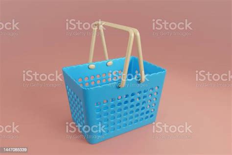 3d 현실적인 바구니 파란색과 갈색 색상 3d 모형 3d 렌더링 그림입니다 3차원 형태에 대한 스톡 사진 및 기타 이미지 3차원 형태 가방 고객 Istock
