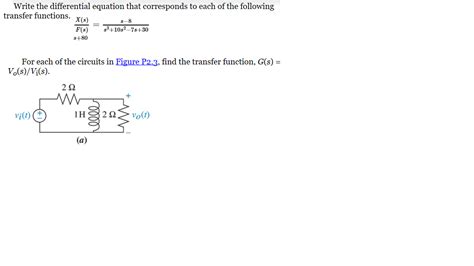 Solved 8 Write The Differential Equation That Corresponds