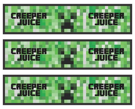 Creeper Juice Label 7 Free Pdf Printables Printablee Minecraft