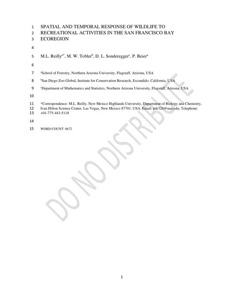 Pdf Spatial And Temporal Response Of Wildlife To Recreational