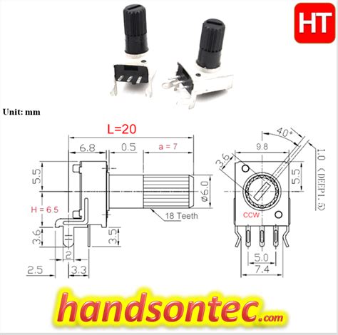 Rv09 Series Rotary Potentiometer Horizontal~3pcs Pack Handson Tech