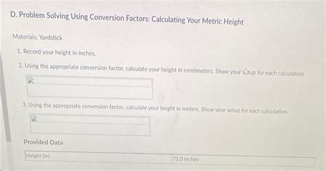 Solved Part C 4 Metric U S System Conversion Factors For Chegg Com