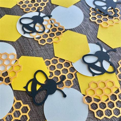 종이 꿀벌 벌집 테마 장식 색종이 만화 블랙 골든 범블비 색종이 생일 파티 100 개 축제 And 파티 용품
