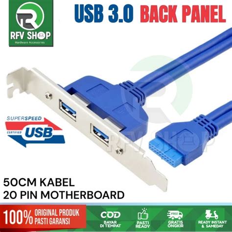 Jual Rear Panel USB 3 0 Expansion Pc Bracket To 20 Pin Header Cable 2 Port Shopee Indonesia