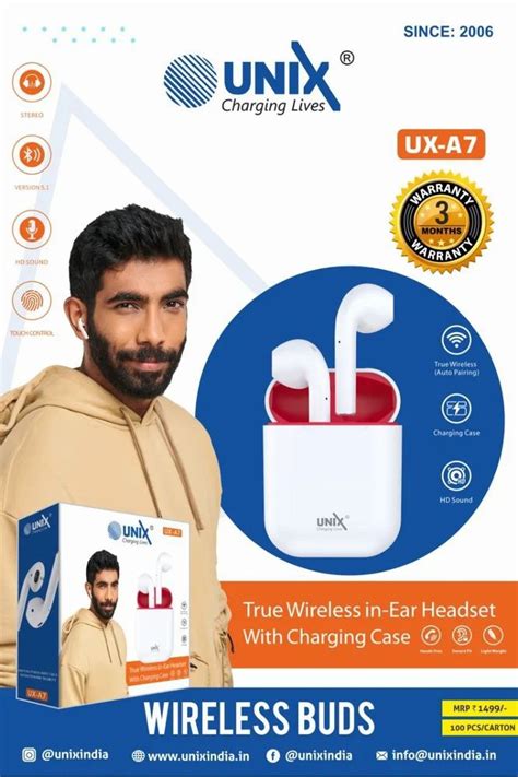 Unix Wireless Earbuds White Mobile At ₹ 1499piece In Nalgonda Id