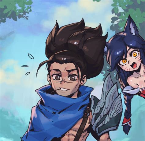 Ahri And Yasuo League Of Legends Drawn By Phantomixrow Danbooru