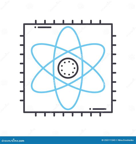 Quantum Computing Line Icon Outline Symbol Vector Illustration Concept Sign Stock Vector