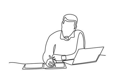 Premium Vector Man Taking Notes While Working From Home