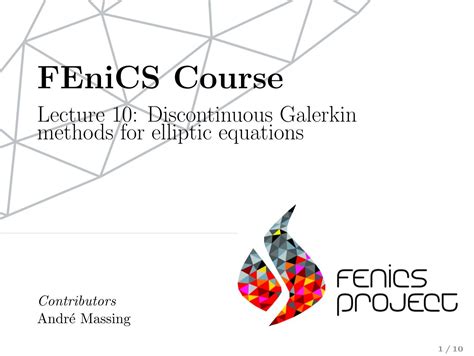 Fenics Course Fenics Project
