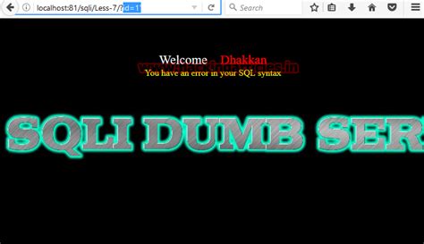 Dumping Database Using Outfile
