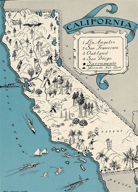 Vintage California Map Hard To Find And Adorable California Map