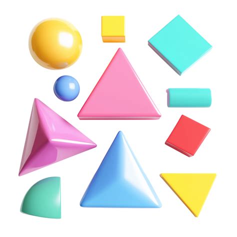 3d Rendered Geometric Shapes In Vibrant Colors Dynamic Angular Forms