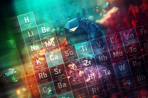 Periodic Table Of Elements With Crystal Structures Of Elements Stock