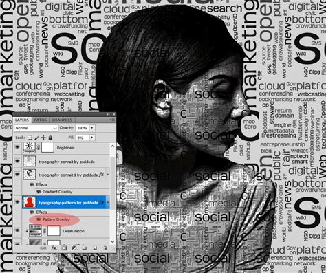 Typography Portrait Photoshop Free Actions Psddude