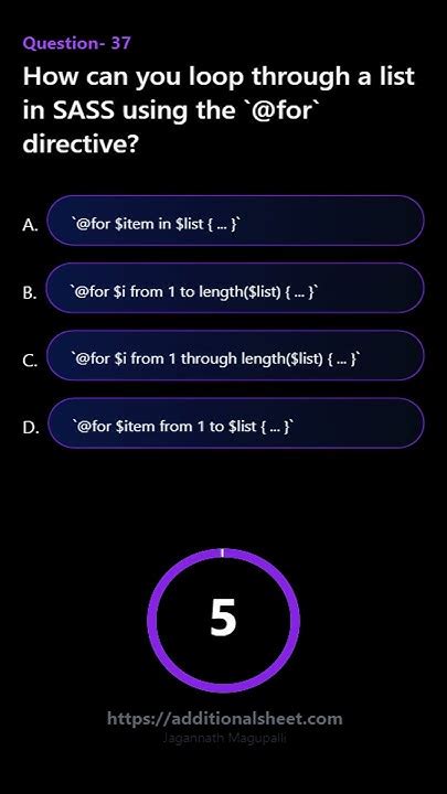 How Can You Loop Through A List In Sass Using The For Directive Youtube