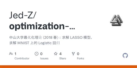 Github Jed Z Optimization Theory Lasso Mnist Logistic