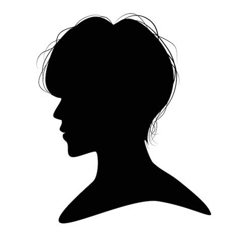 프로필 실루엣 고립 된 벡터에서 잘 생긴 남자의 초상화 프리미엄 벡터