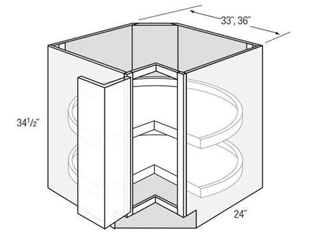 Lazy Susan Corner Base Cabinet With Two Bifold Doors Includes Rotating