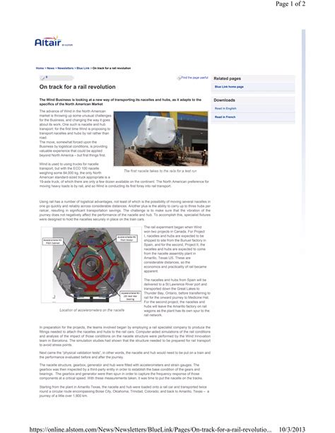 Nacelle Rail Transport Validation Project Pdf