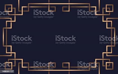Art Deco Overlap Lines Elegant Frame Design Stock Illustration