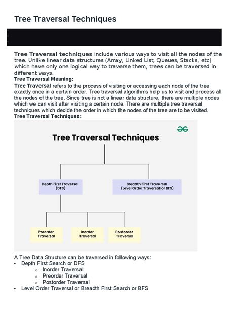 Tree Traversal Unit 3 Tree Traversal Techniques Tree Traversal Techniques Include Various