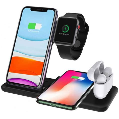 БЕЗПРОВІДНА ЗАРЯДКА СТЕНД SMART 4 IN 1 FAST 15W Чорний купити у Київі ...