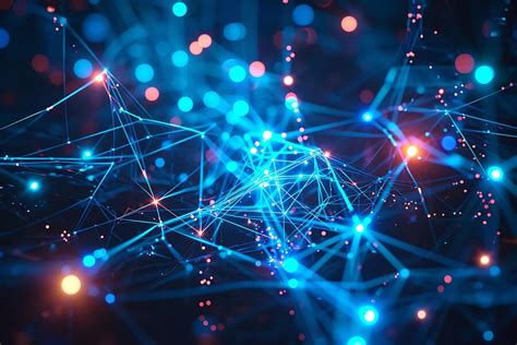 Premium Photo Holographic Coding Structure Network Of Nodes High