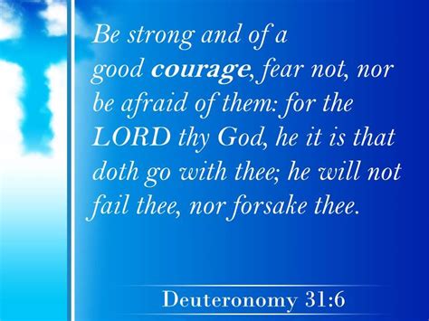 0514 Deuteronomy 316 Be Strong And Courageous Powerpoint Church Sermon