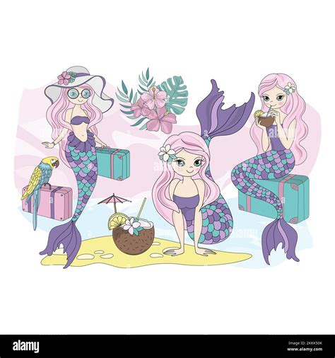 Mermaid Vacation Journey Sea Underwater Princess Girl Cruise Tropical