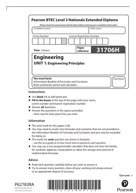 Unit 1 Engineering Past Paper Jan 2022 Unit 1 Engineering Principles Stuvia Uk