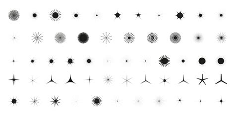 단순한 미니멀리즘 블랙 요소 추상적인 잔인한 기하학적 모양 기본 형태 Y2k 피규어 스타 태양 반짝임 크리스탈 스노우 팔케
