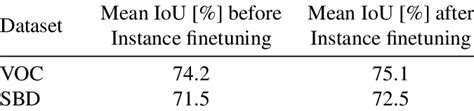 Semantic Segmentation Performance Before And After Finetuning For