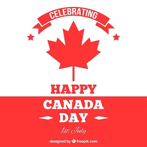 Free Vector White And Red Background For Canada Day