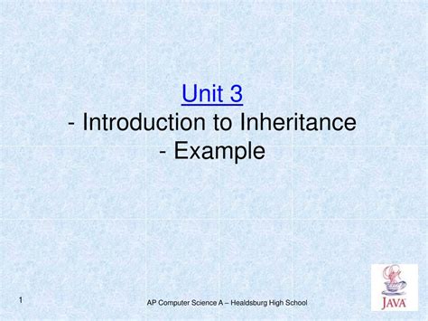 Ppt Unit 3 Introduction To Inheritance Example Powerpoint