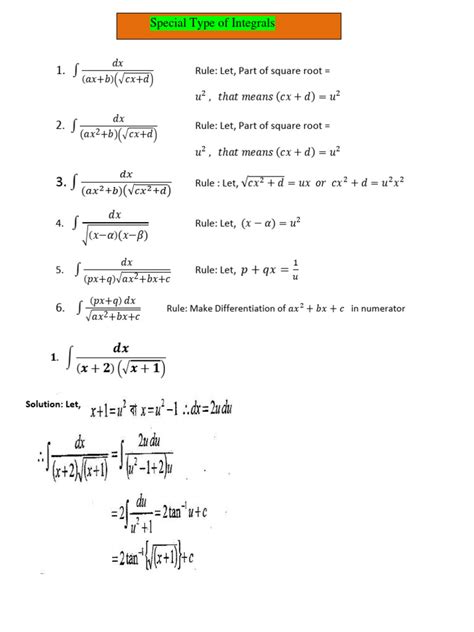 Lec 3 2 Special Type Integral L5 Pdf Final Pdf Mathematical
