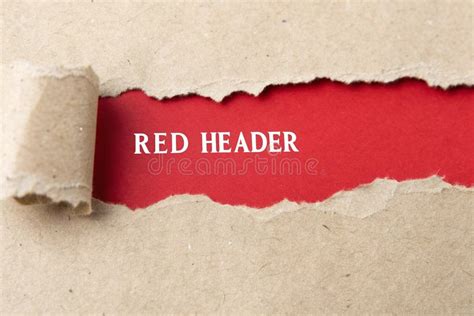 Red Header In Torn Paper Hole Isolated Stock Illustration