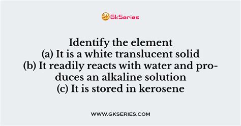 Identify The Element