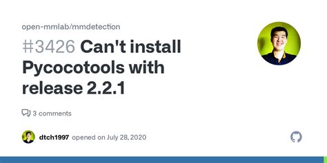 Cant Install Pycocotools With Release 221 · Issue 3426 · Open Mmlabmmdetection · Github
