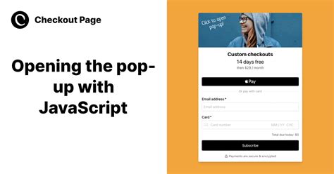 Opening The Pop Up With Javascript Checkout Page
