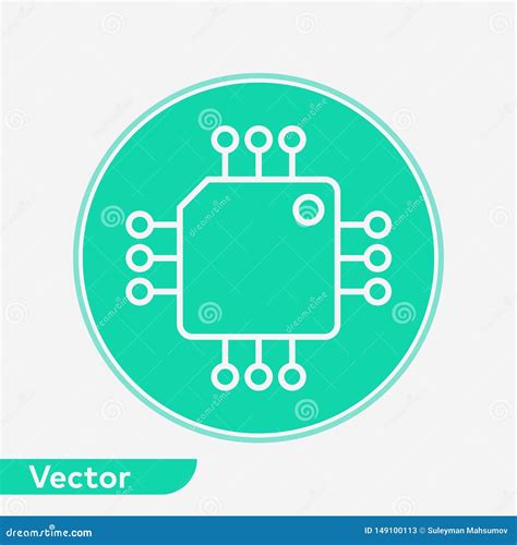 Computer Chip Vector Icon Sign Symbol Stock Illustration Illustration