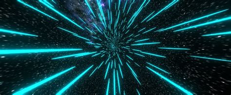 공간 터널 하이퍼점프 배경 네온 블루 워프의 3d 렌더링미래 가속 3차원 형태에 대한 스톡 사진 및 기타 이미지 3차원 형태 가상현실 광선 Istock