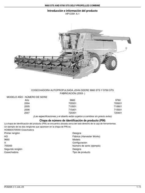 9660 Sts And 9760 Sts Self Propelled Combines North America Edition